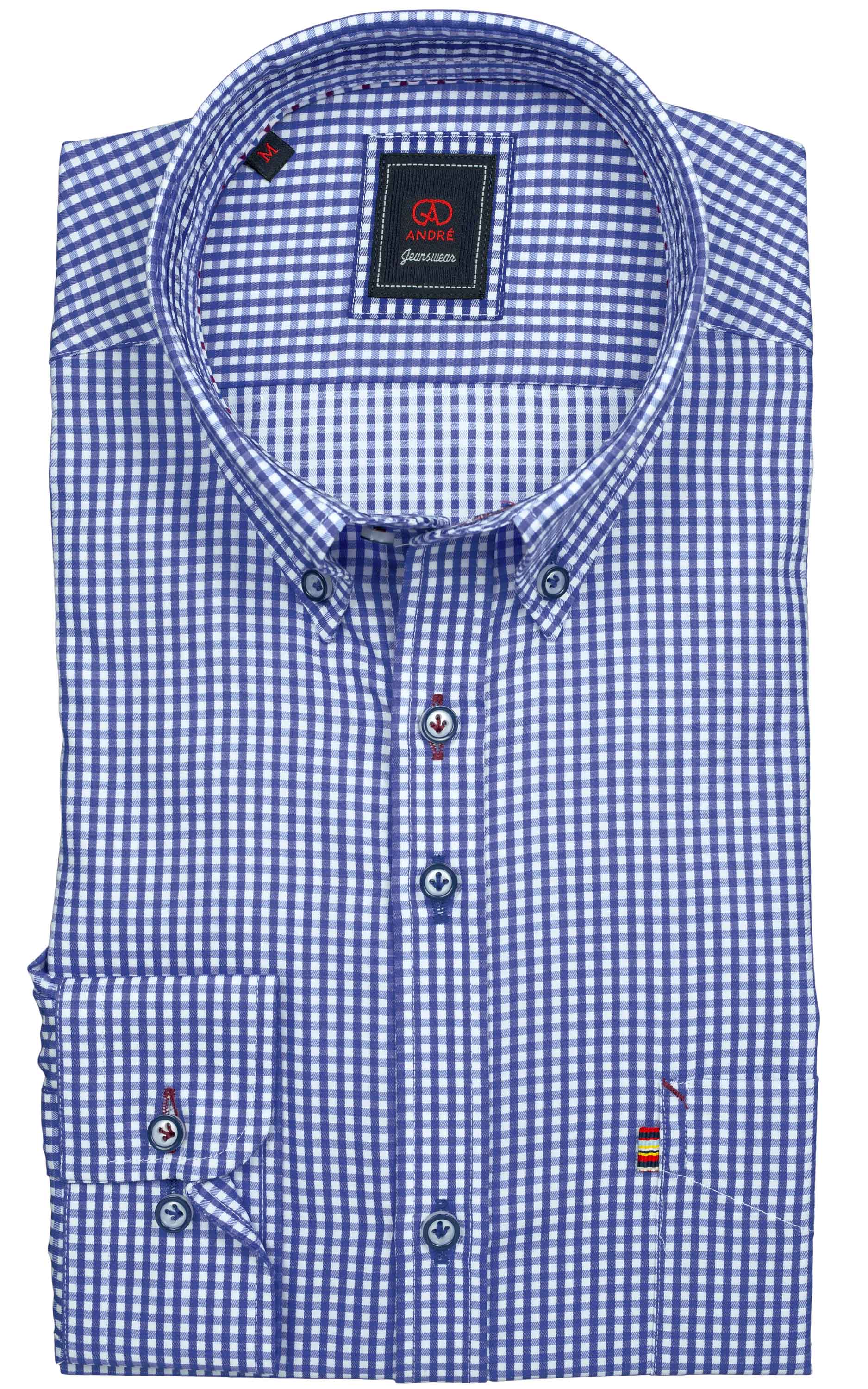 André Long Sleeved 'Shane' Shirt - Blue - Galvin for Men
